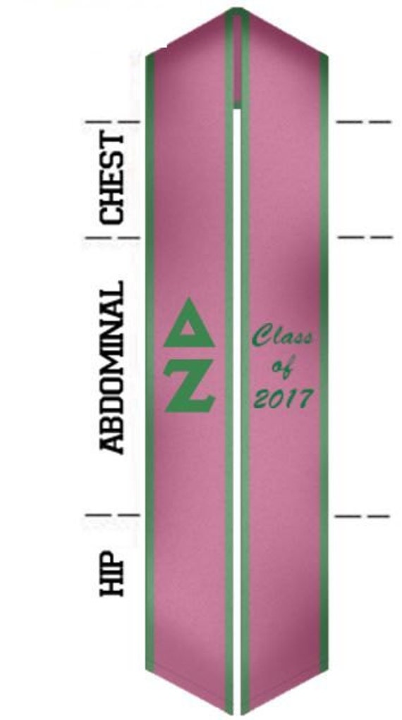 Delta Zeta Sorority Graduation Stole / Graduation Sash