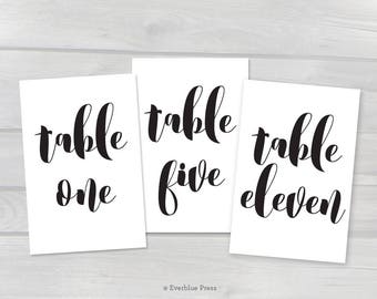 Black table numbers | Etsy