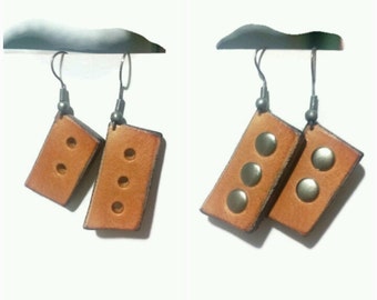 Leather earrings | Etsy