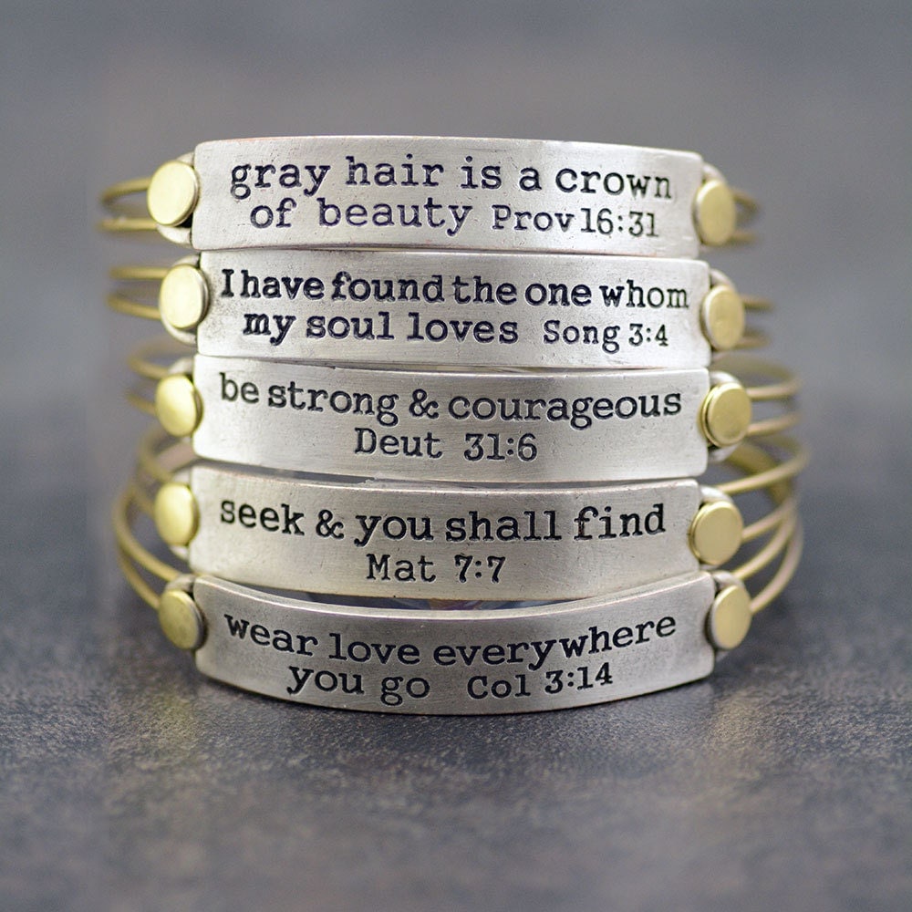 Bible Verse Bracelet Inspirational Jewelry Religious Gift