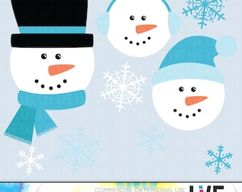 Snowman clip art | Etsy