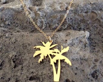 Palm tree necklace | Etsy