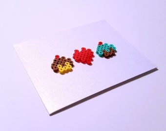 Perler bead card | Etsy