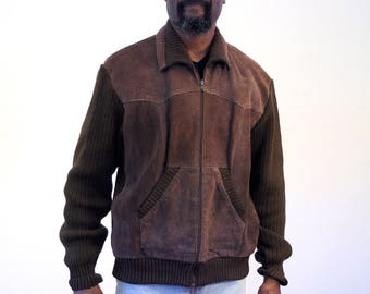 Suede sweater jacket | Etsy