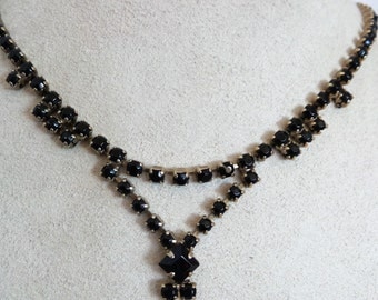 Rhinestone necklace | Etsy