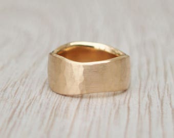 Rustic gold rings | Etsy