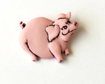 Pig lapel pin | Etsy