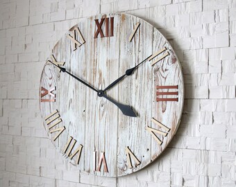Rustic wall clock | Etsy