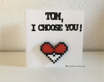 Perler bead card | Etsy