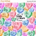 Watercolor Candy Hearts Clipart Valentines Day Graphics