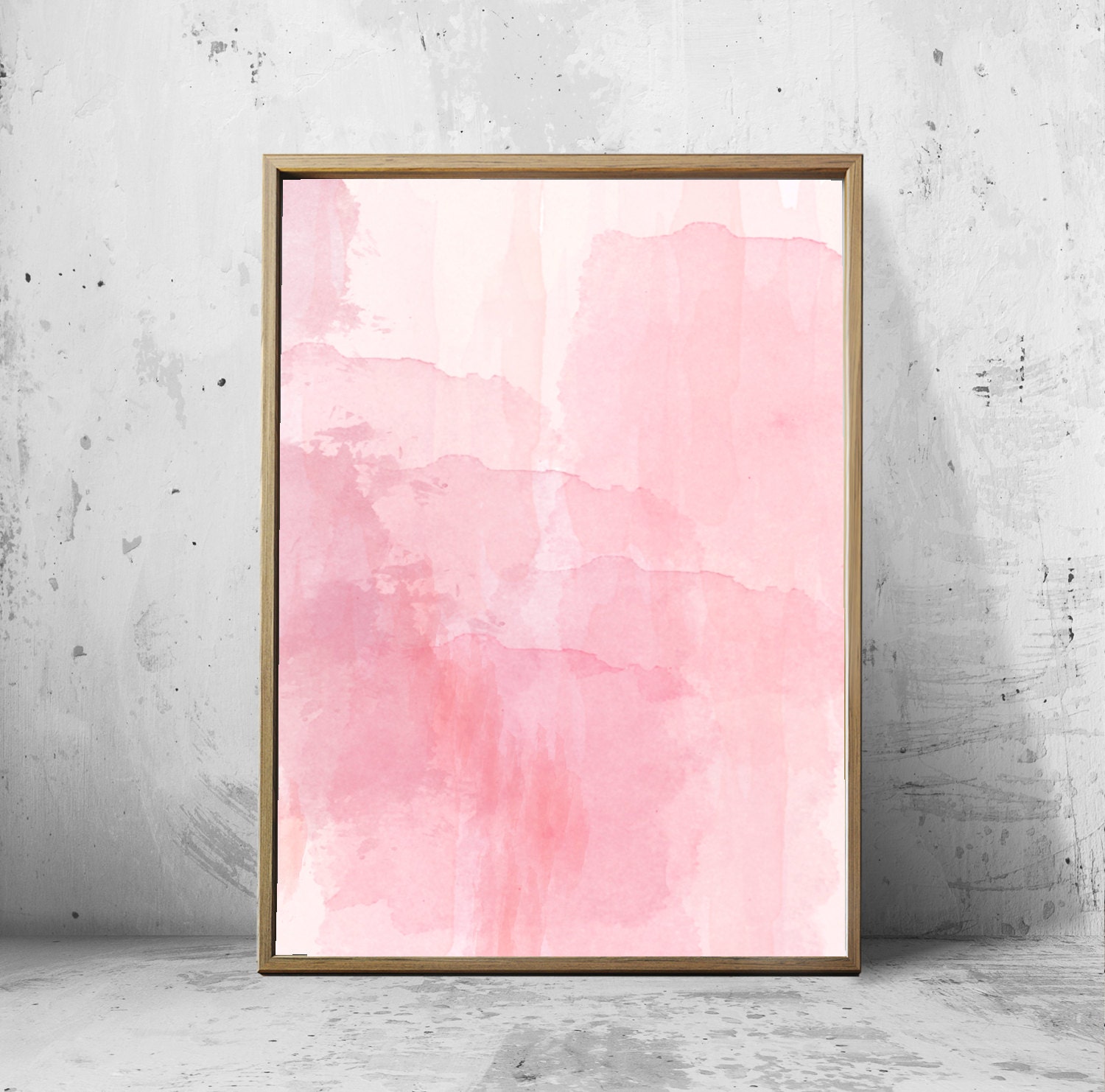 Pink Watercolor Abstract art Print Minimalist art Pink Wall
