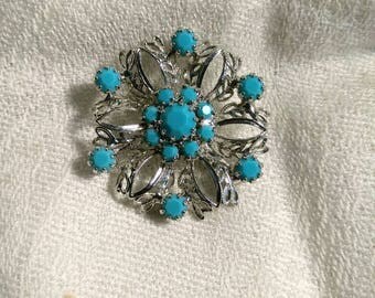 Turquoise brooch pin | Etsy