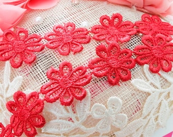 Red lace trim | Etsy