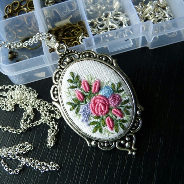 Unique hand-embroidered jewelry. by EmbroideredJewerly on Etsy