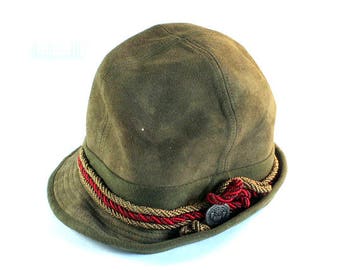 Vintage leather hat | Etsy