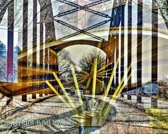 Black and Gold Bridges Pittsburgh Triptych Various formats