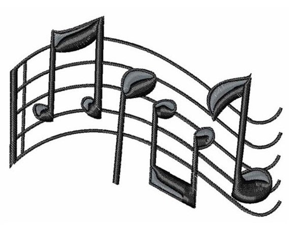 Music Notes machine embroidery design by DesignsByWindmill