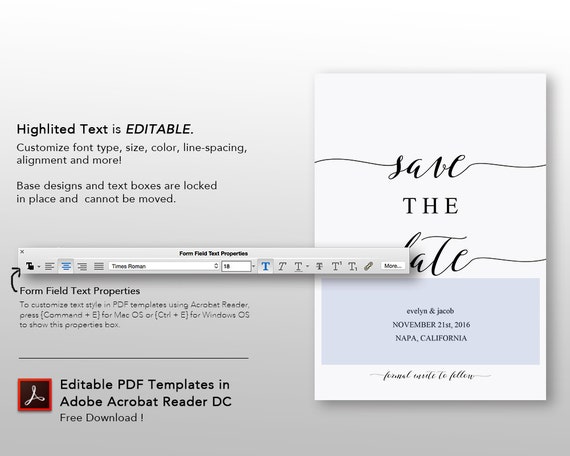 Printable Save-the-Date Template Save the Date Invitation