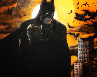 Items similar to Batman Watercolour Drip Painting on Etsy
