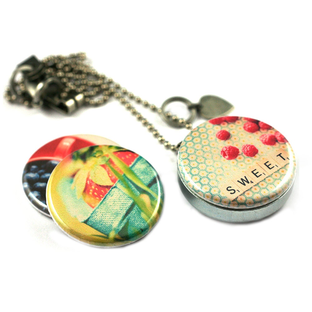 BERRY Sweet Locket Necklace Summer Necklace Fruit