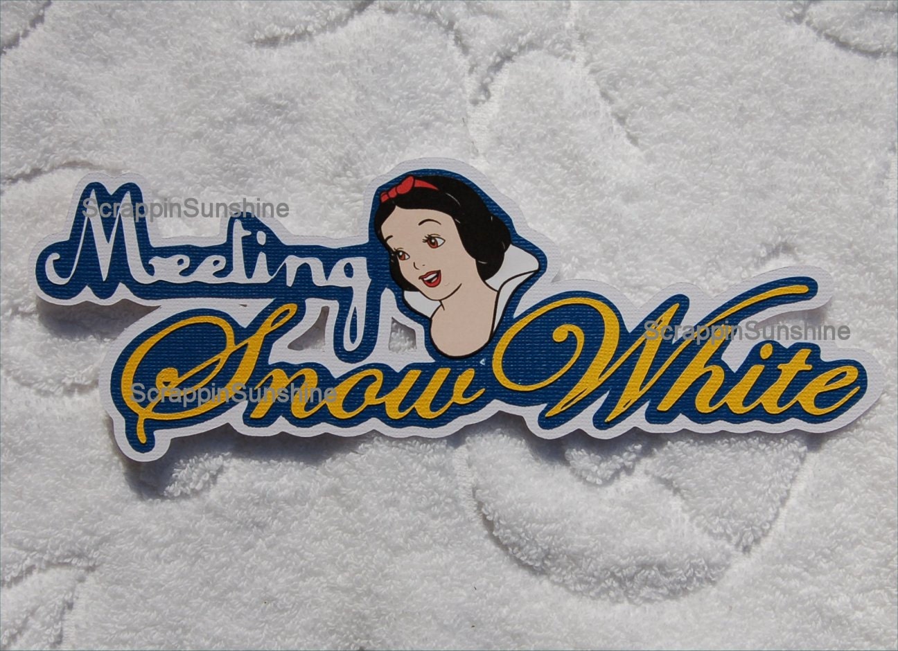 DISNEY Meeting Snow White Die Cut Title Scrapbook Page Paper