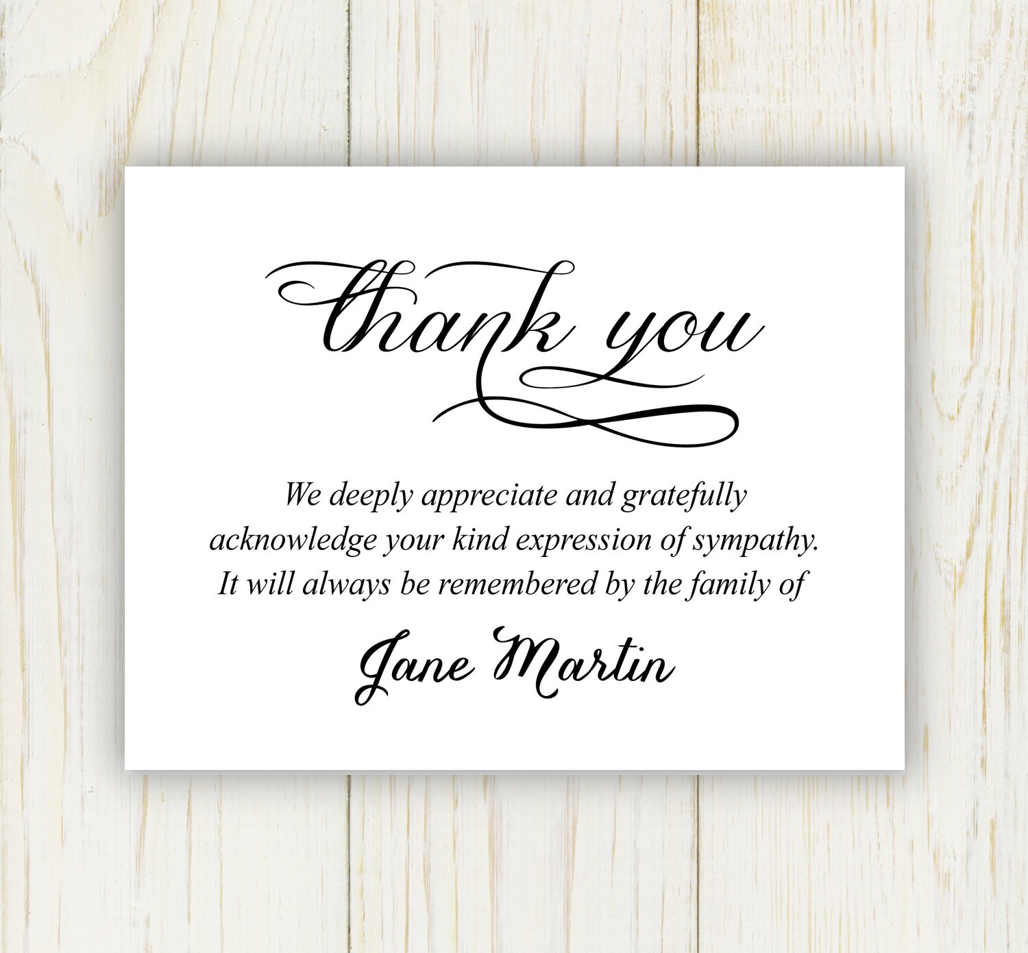  Funeral Thank You Card Digital File Sympathy thank you 