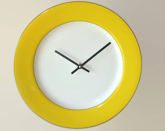 Yellow wall clock | Etsy