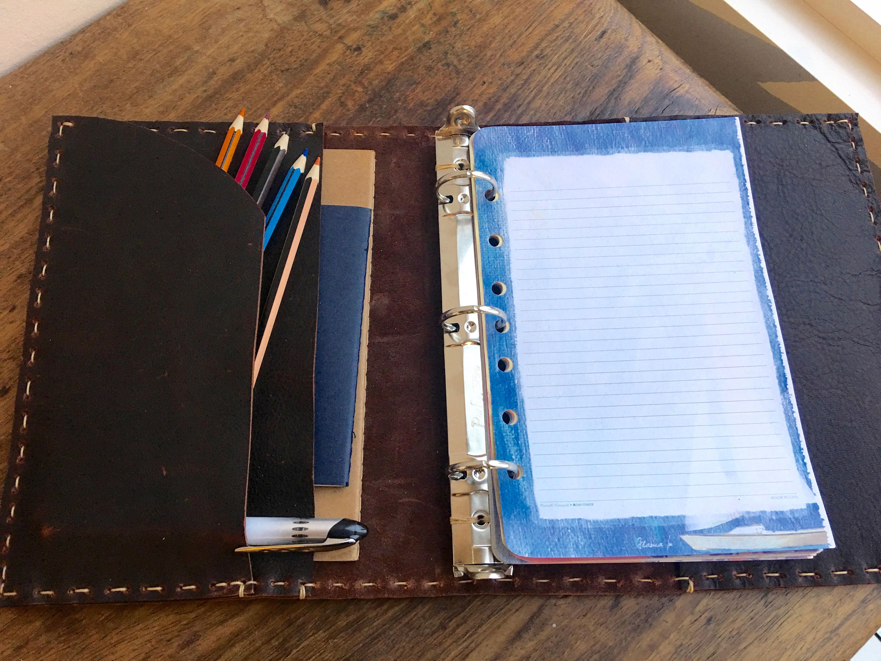 5 5 X 8 5 Binder Leather 3 Ring Binders Small A5 Planners