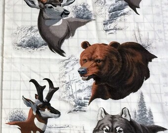 Wolf fabric panel | Etsy