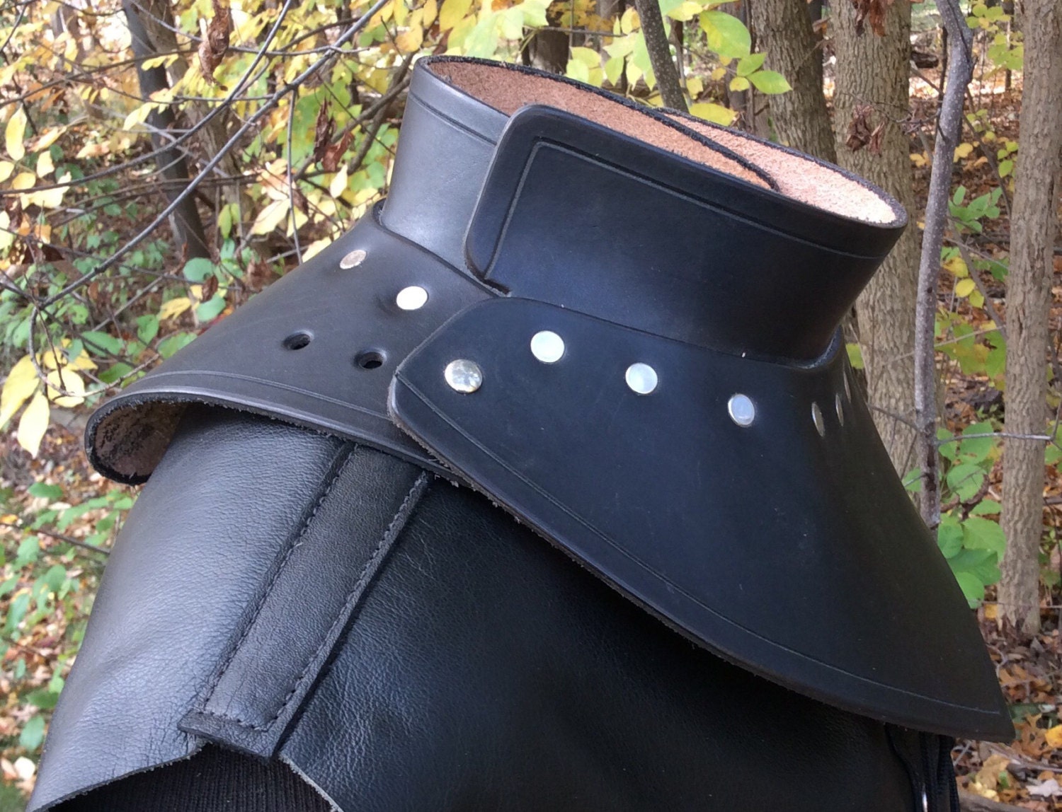 Leather armor gorget SCA LARP
