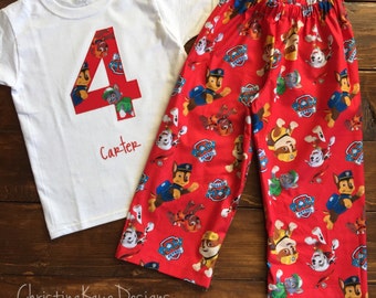 Paw patrol pajamas | Etsy