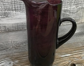 Purple glass pitcher | Etsy