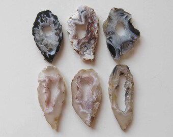 Natural Druzy Agate Occo Oco Geode Matching Pair C3703