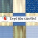 Gold Foil Digital Paper Royal Blue & Gold gold dots stripes