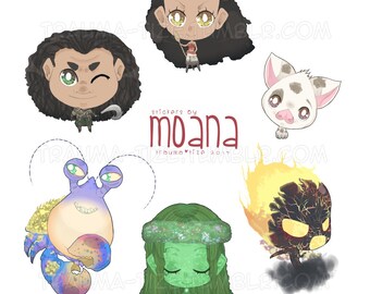 Moana stickers | Etsy