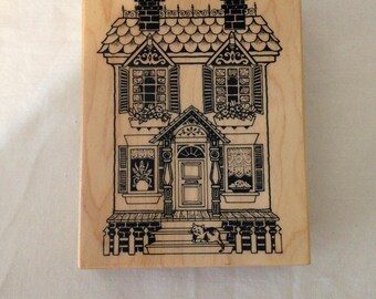 Big Victorian House Rubber Stamp 3291