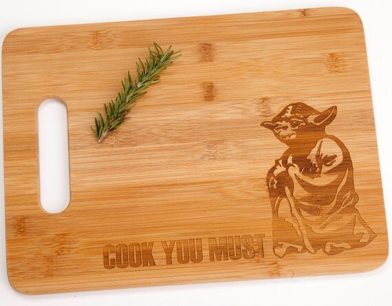 Star Wars Yoda Cook You Must Engraved Cutting Board Foodie