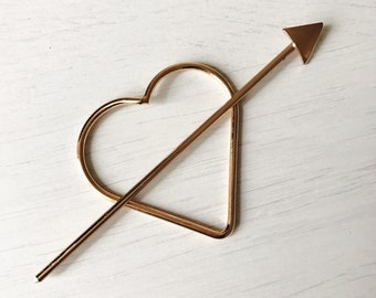 Heart hair pins | Etsy