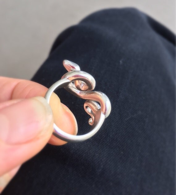 Minimalist Snake Ring in solid .925 Sterling Silver / Made in