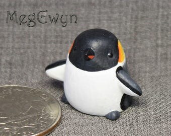 micro penguin miniature penguin figurine clay penguin