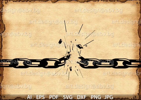 Vector BROKEN CHAINS AI eps svg dxf pdf png jpg