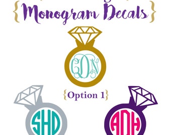 Diamond ring decal | Etsy