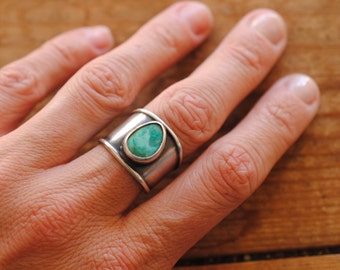 Large turquoise ring | Etsy