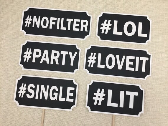 Hashtag Props / Hashtags Photo Booth Props / Social Media