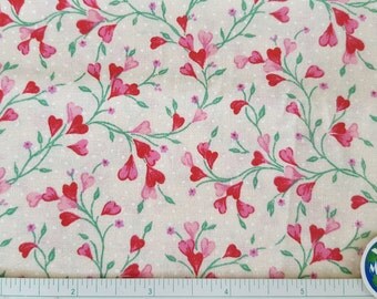Heart cotton fabric | Etsy