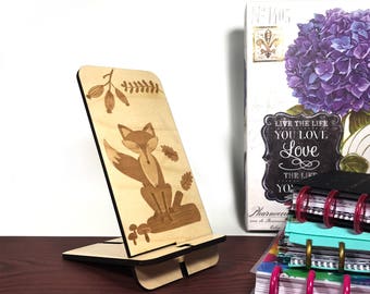 Wood phone stand | Etsy