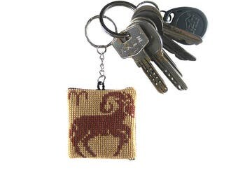 Cross stitch keyring | Etsy
