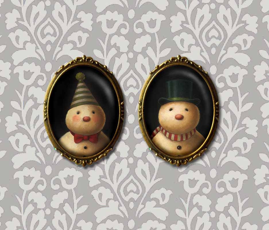 Snowman Brooch Christmas Pin Christmas Snowman Retro