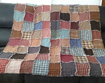 King size rag quilt | Etsy