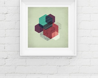 Geometric art print | Etsy